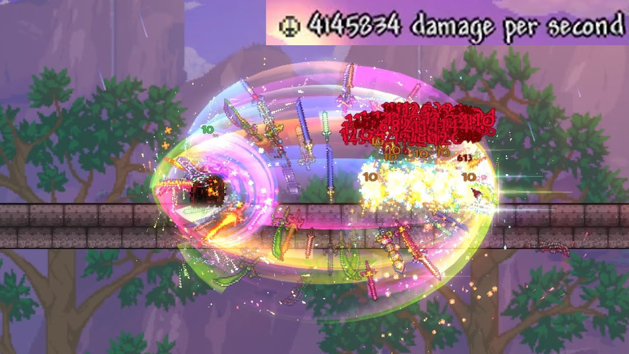 Terraria - MAX fire rate Zenith vs Bosses - YouTube