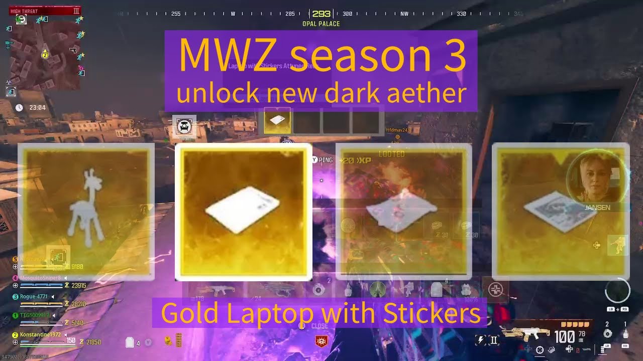 How to get gold laptop with stickers for MWZ season 3 new dark aether ...
