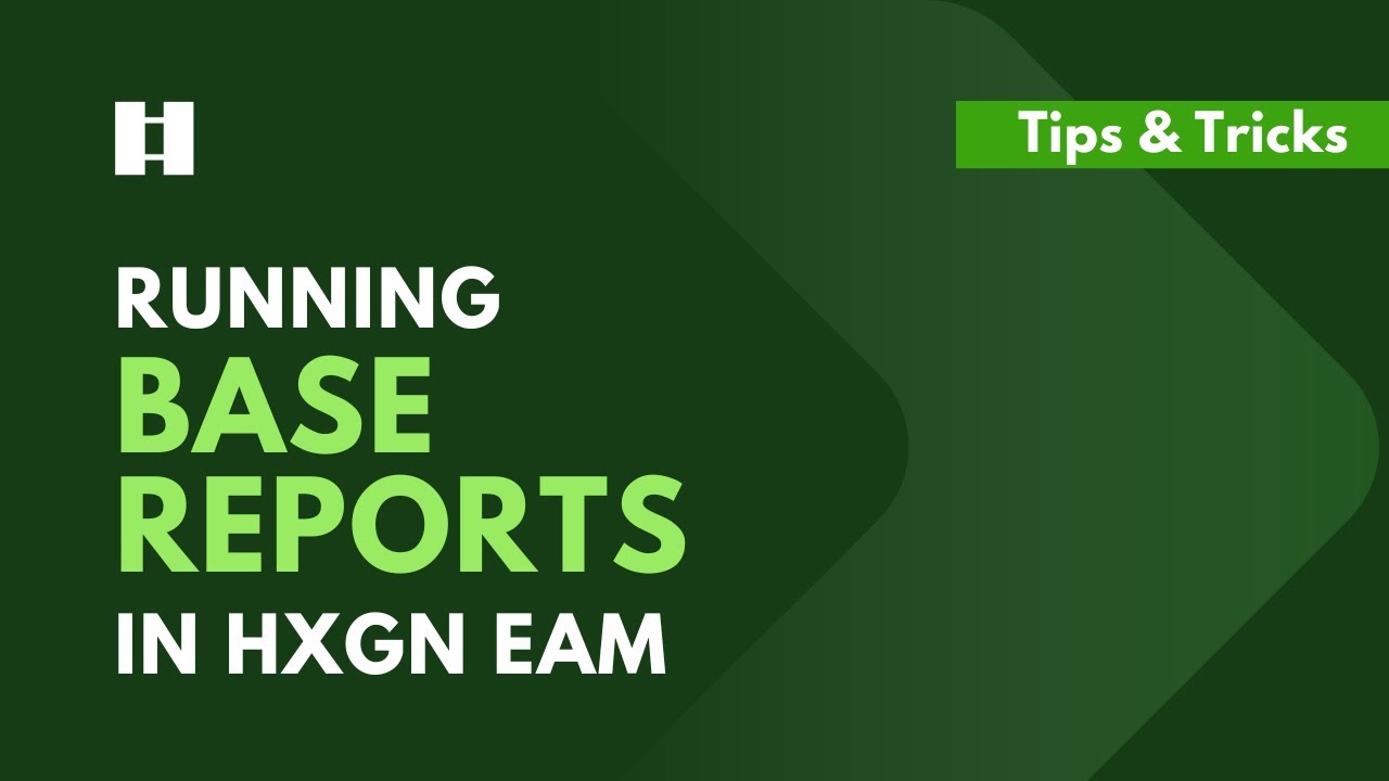 Running Base Reports in HxGN EAM | DigitalThinker Inc. - YouTube