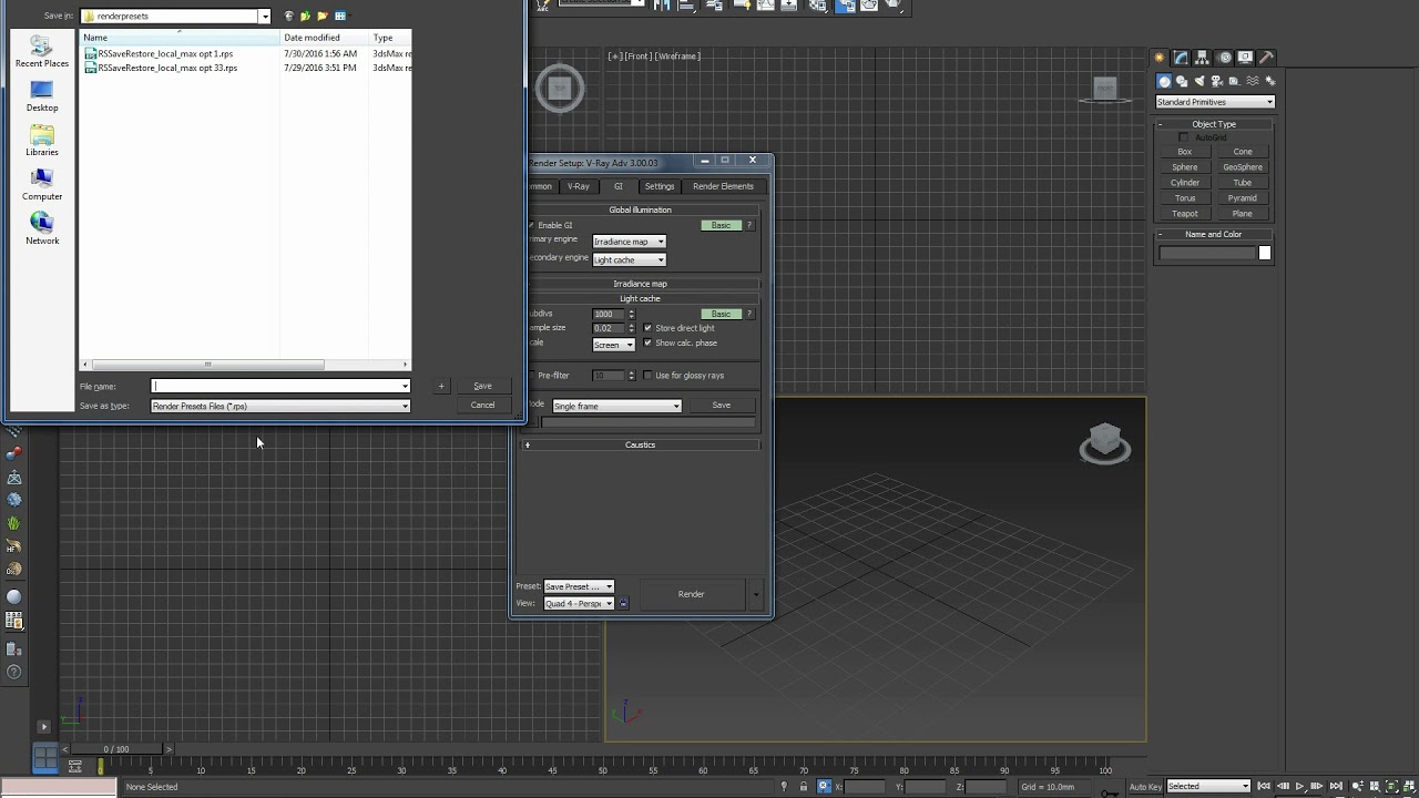 Save and Load Render Settings in 3ds Max - YouTube