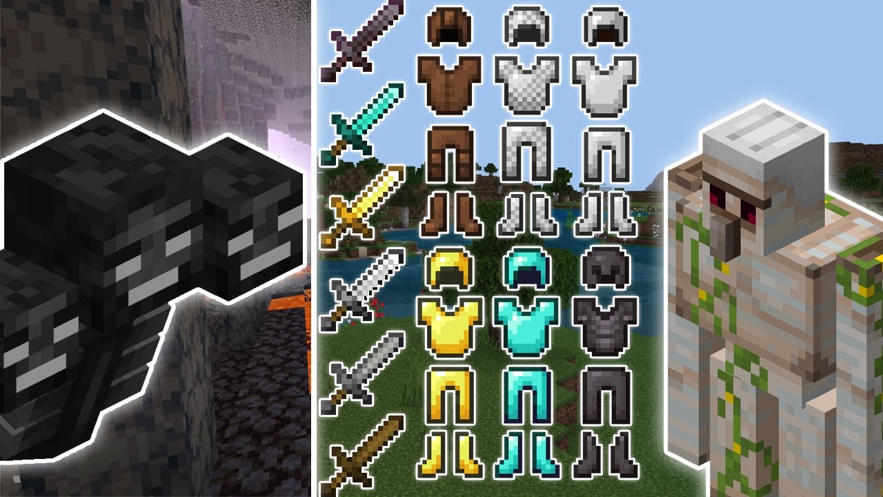 WITHER VS ALL ARMOURED IRON GOLEMS (+ SWORDS) | MINECRAFT - YouTube