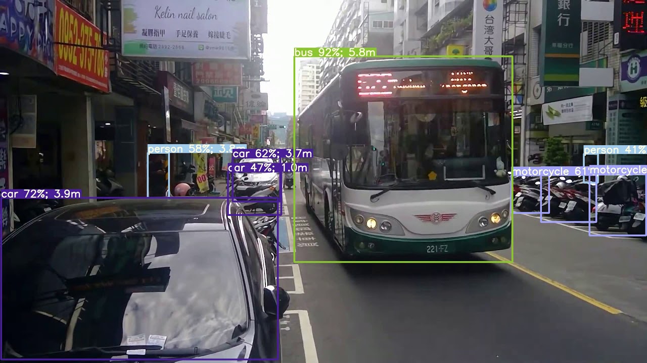 v2辨識交通工具和行人並且測量距離,使用python語言yolo v5深度學習模型,在新莊幸福路recognition of detect ...