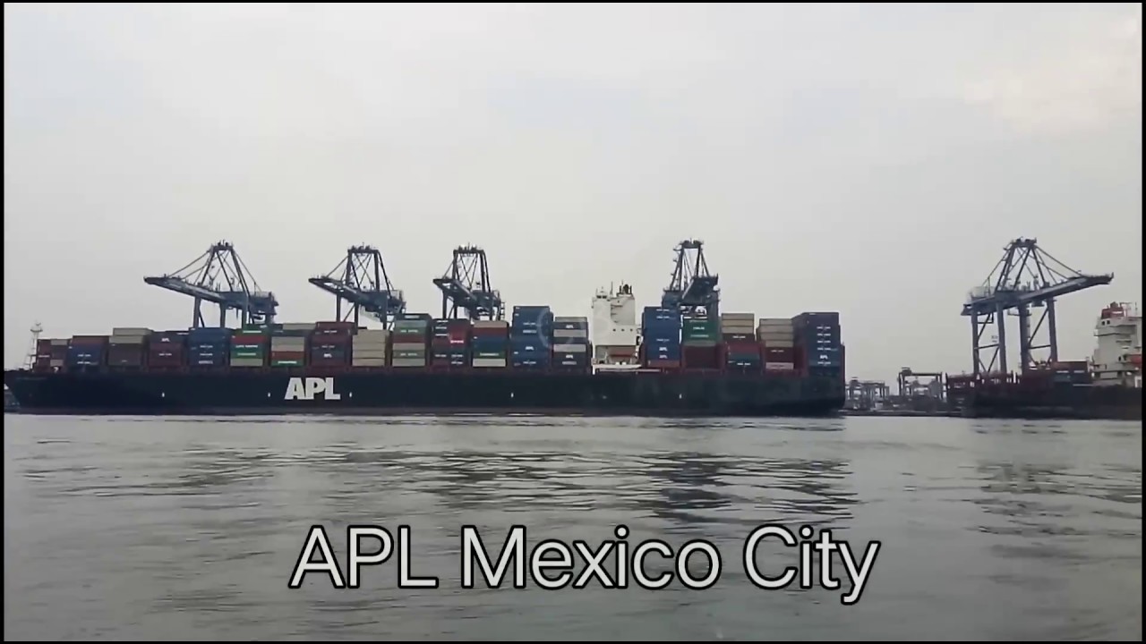 Container Ship APL Mexico City Berthing and Loading at Jakarta Port of ...
