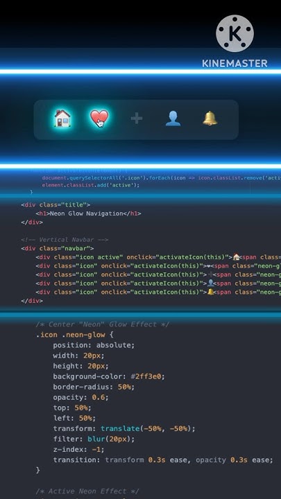 Neon glow Navigation new style using js: #html #js #css #coding #coder - YouTube