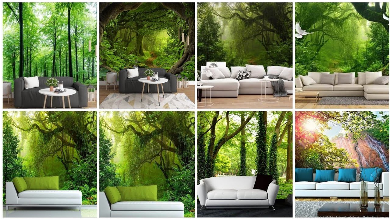 Modern 3D Perspective wall paper&wallmueral design for drawingroom ...