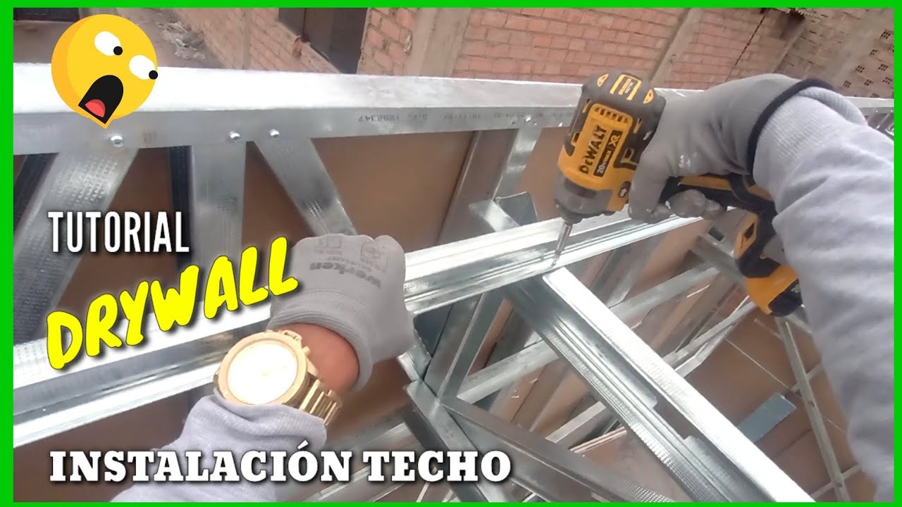 LA TÉCNICA SECRETA PARA HACER UN TECHO #drywall - YouTube