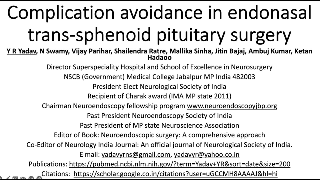 complications avoidance in endoscopic trans-sphenoid surgery - YouTube