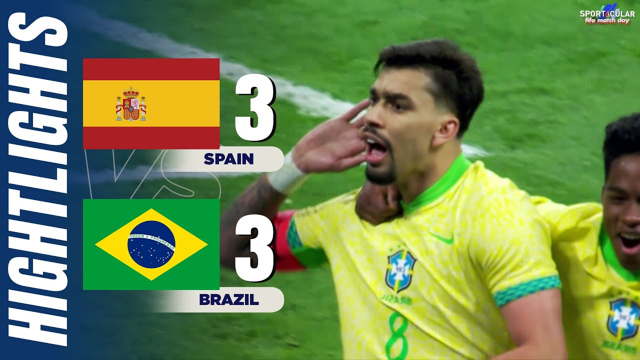 HIGHLIGHT! Spain (3) vs (3) Brazil | FIFA FRIENDLY MATCH 2024 - YouTube
