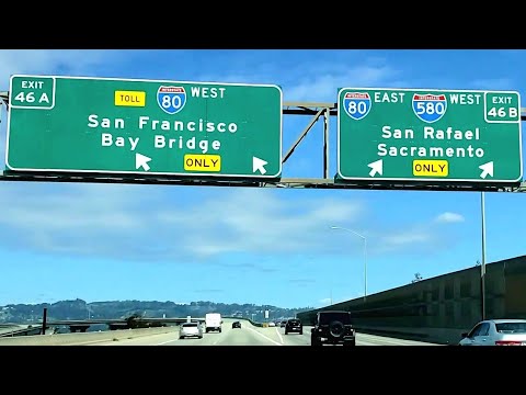 【Full HD Driving】 San Francisco From Dublin 🚗 Bay Bridge🚘California 🚙 I ...