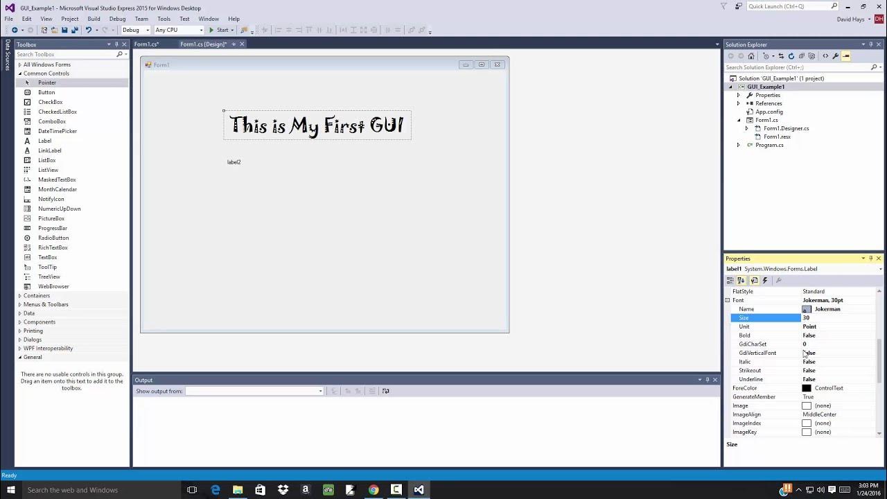 C# Programming - Visual Studio Interface - GUI Creation - YouTube