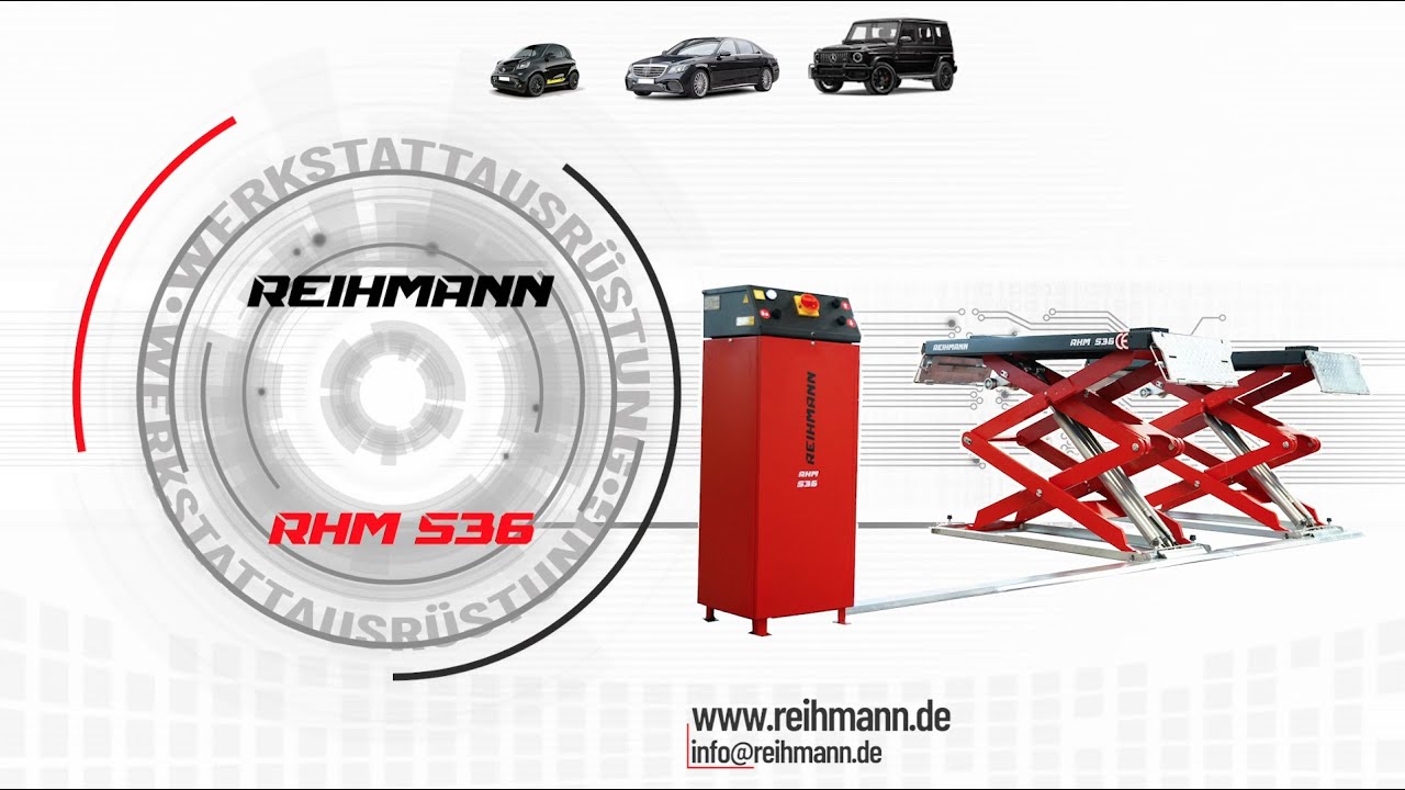 Reihmann RHM S36 doppelscheren hebebühne Scherenhebebühne 2 - YouTube