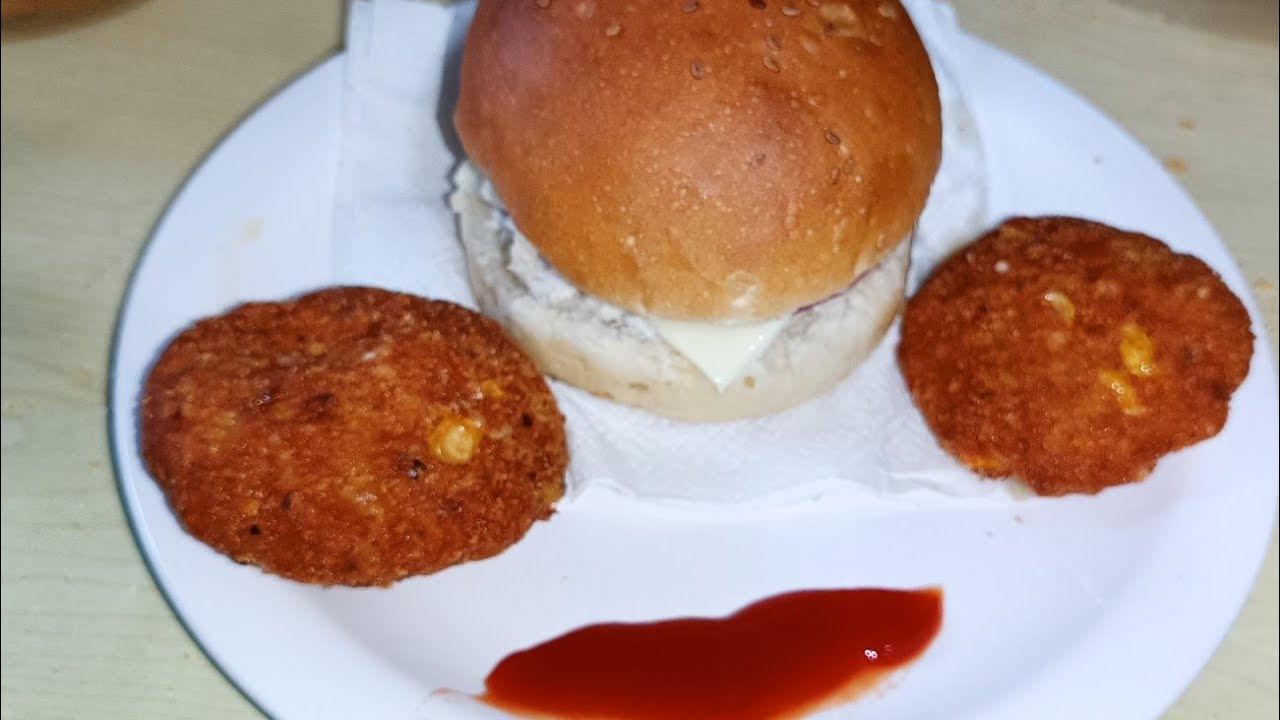 MacDonald style cheese Mexican corn burger // macd style burger - YouTube