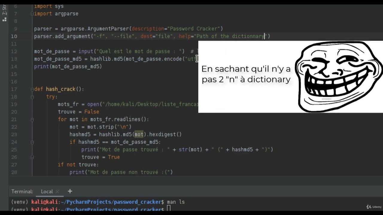 02 Casseur de mots de passe créer des Arguments en ligne de commande - YouTube