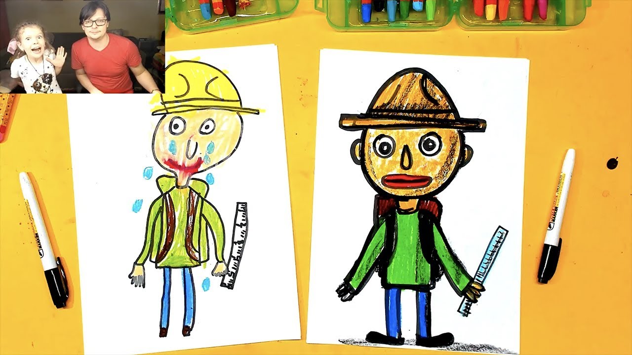 How to Draw Baldi Camping Doodles Baldi's Basics - YouTube
