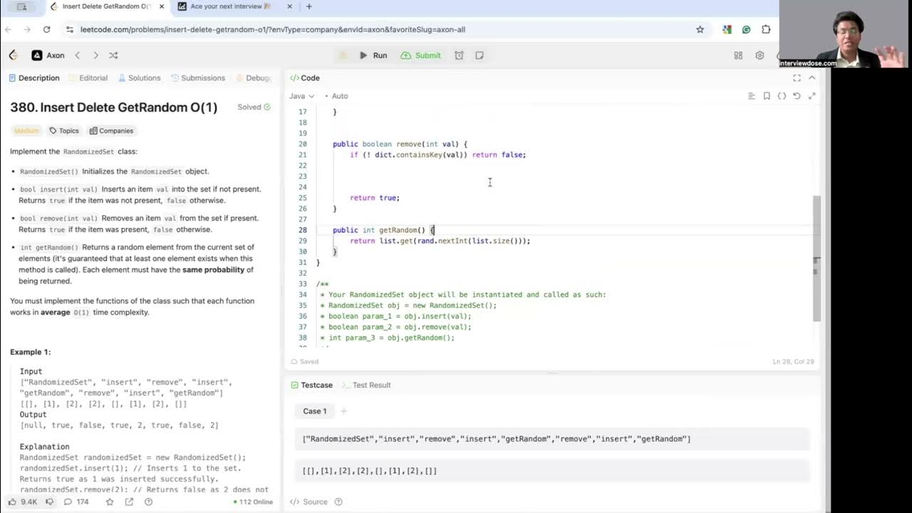 leetcode 380 - How to return elements with equal probability - YouTube