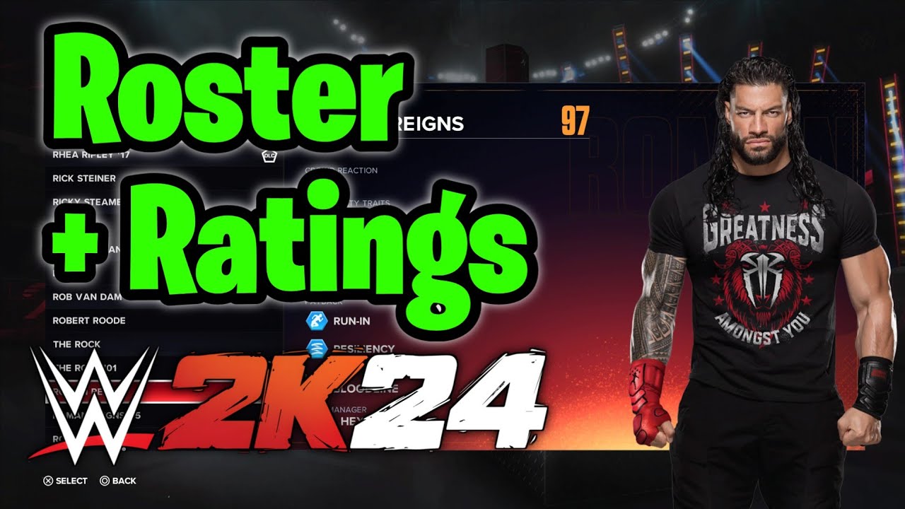 WWE 2K24 Full Roster - Raw, SmackDown, NXT & Legends (DLC Not Included ...