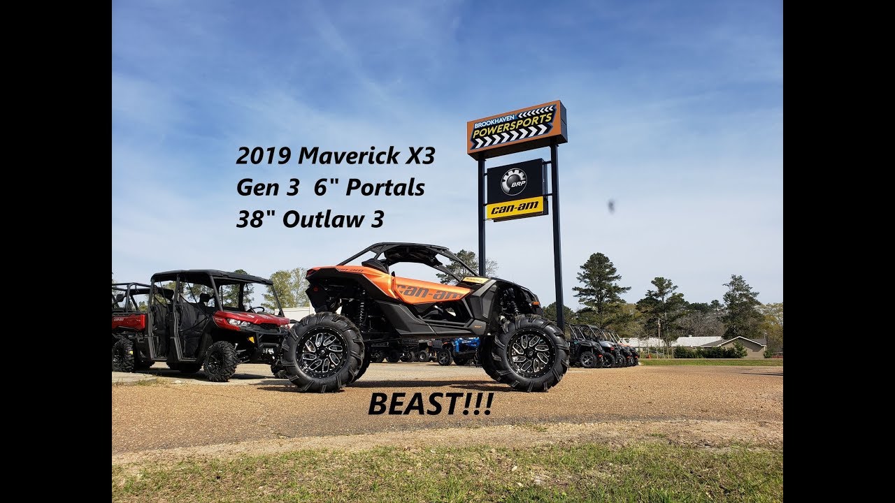 Gen 3 Portals on 2019 Canam Maverick X3 - 38 inch Outlaw 3s - YouTube
