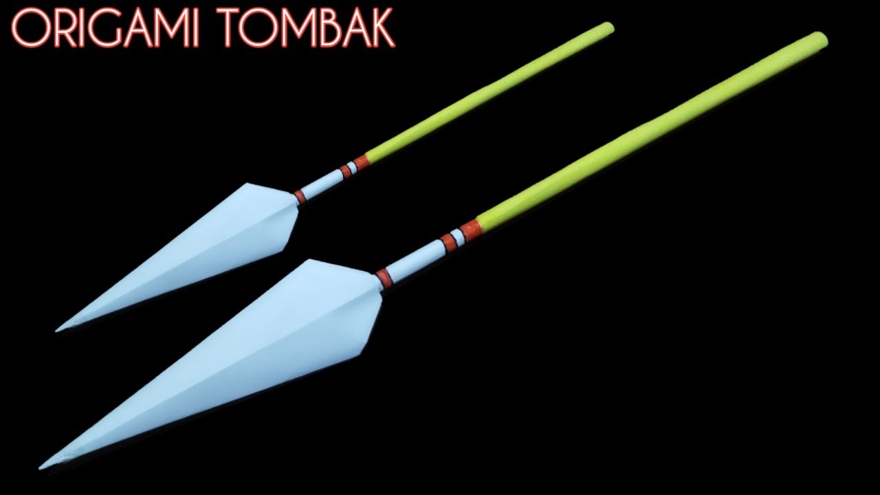 Origami Tombak, Cara Membuat Tombak Dari kertas, Membuat Senjata Tombak ...