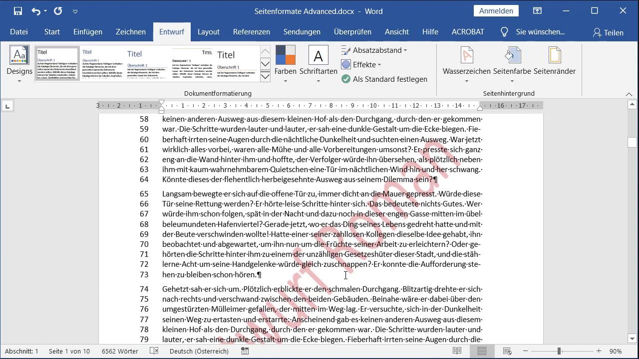 Fortgeschrittene Seitenformatierungen - Microsoft Word 2019 - YouTube