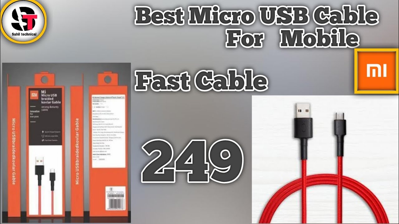 Mi micro USB braided cable Unboxing and Review - YouTube