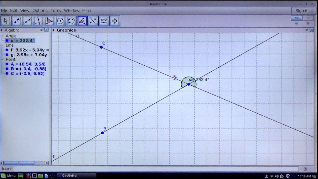Line tool in geogebra - YouTube