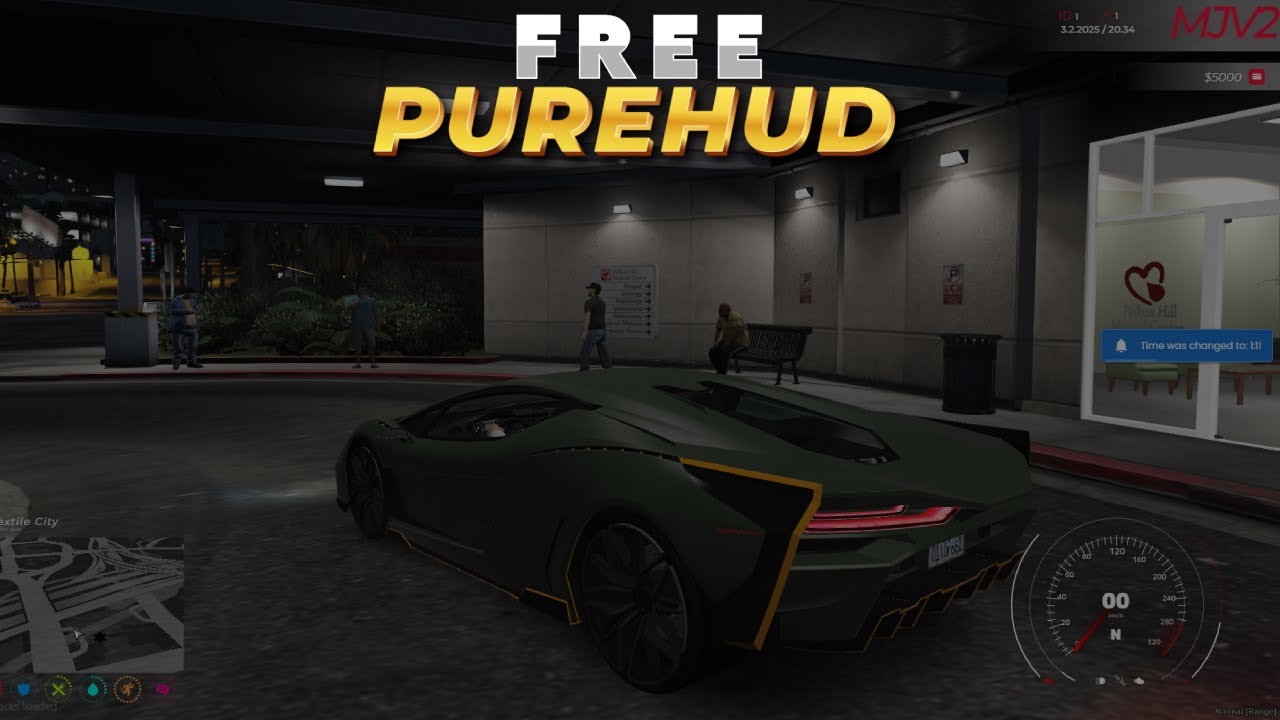 FiveM [FREE] PureHUD Script | ESX & QBCore | MJ DEVELOPMENT - YouTube