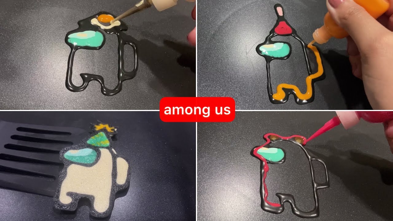 Among us Player Pancake Art - Fried Egg Head, Toilet suction cup Head ...