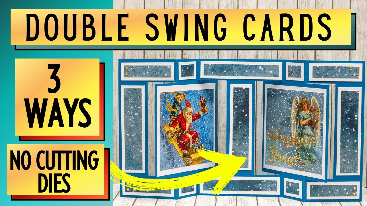 DOUBLE SWING CARD No Cutting Dies FANCY FOLD Christmas Vintage ...