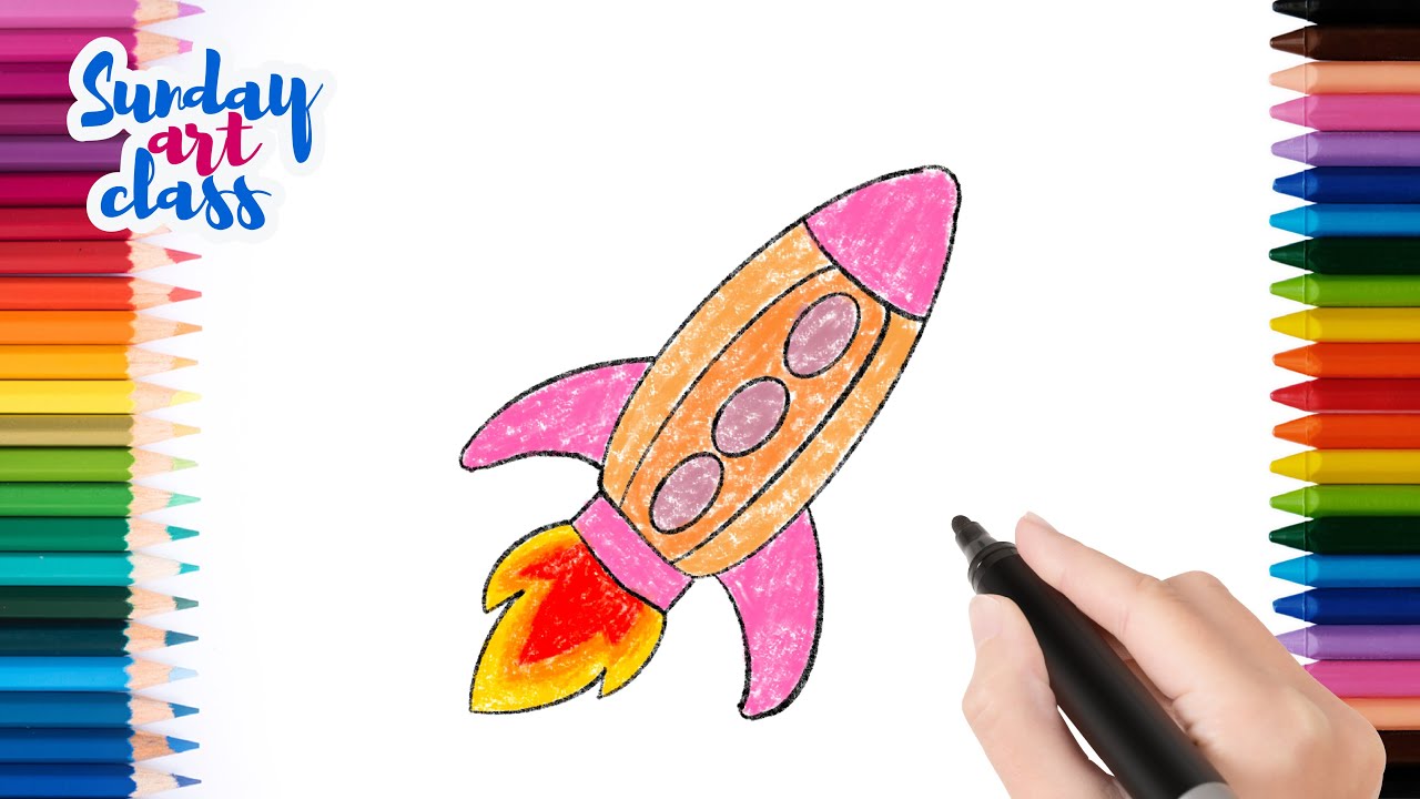 Rocket Drawing - Draw for Kids | Sunday Art Class - YouTube