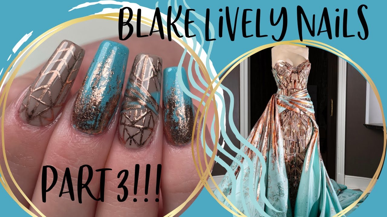 Blake Lively inspired nails part 3, the FINAL part - YouTube