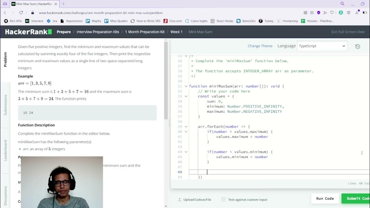 Solving Mini Max Sum HackerRank Interview Problem - YouTube