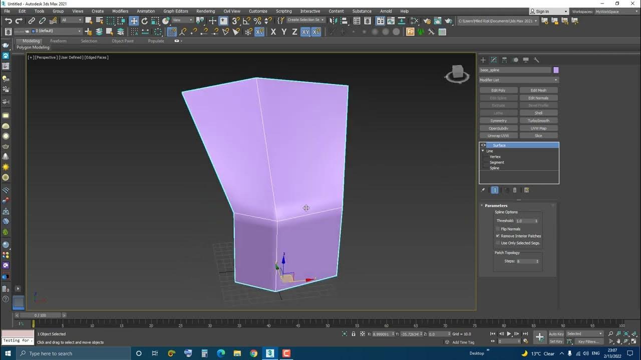 Lesson 12 - 3DS Max - Total Beginners - 2D Shapes - Part 6 - Cross ...