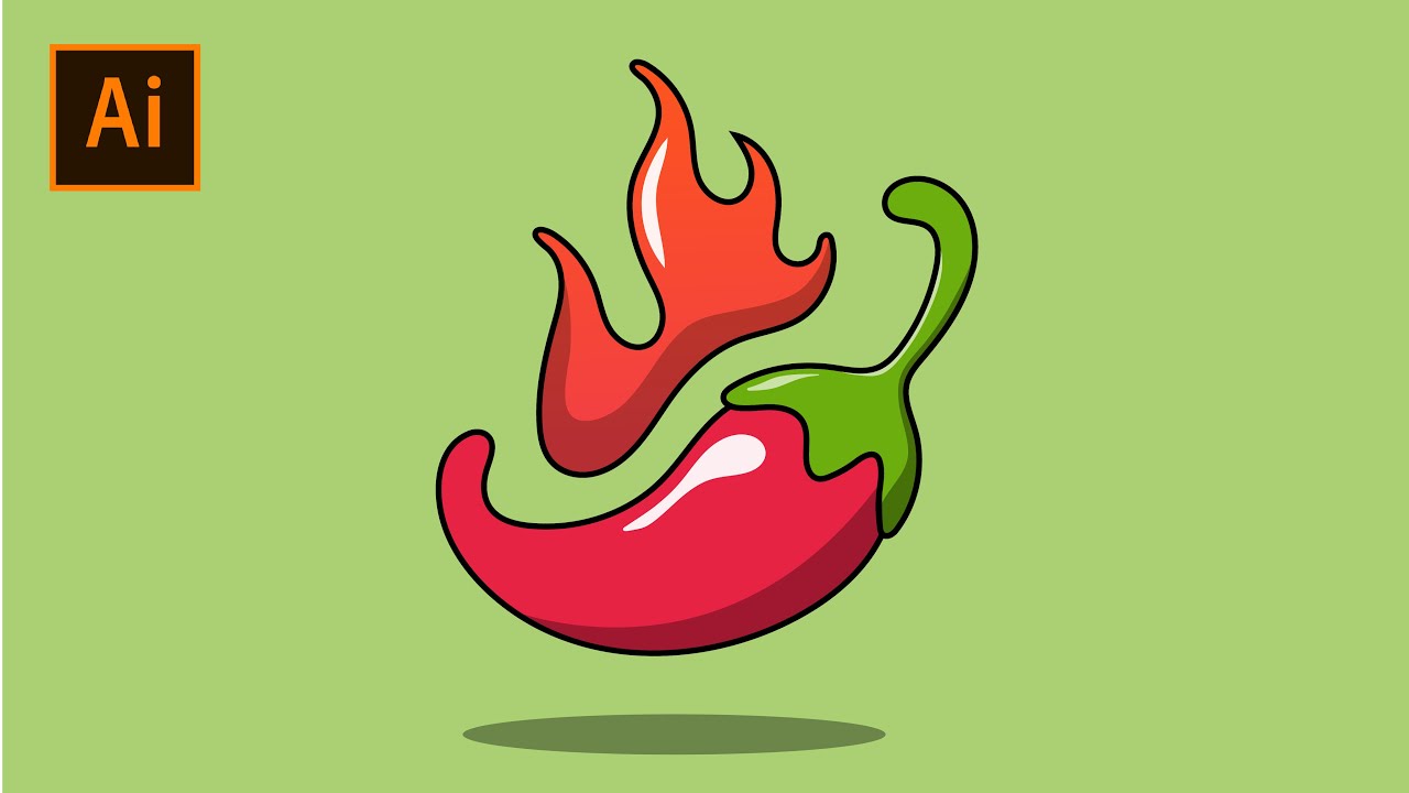 How To Create Red Chilli Vector | Chilli Logo Design Tutorial For ...