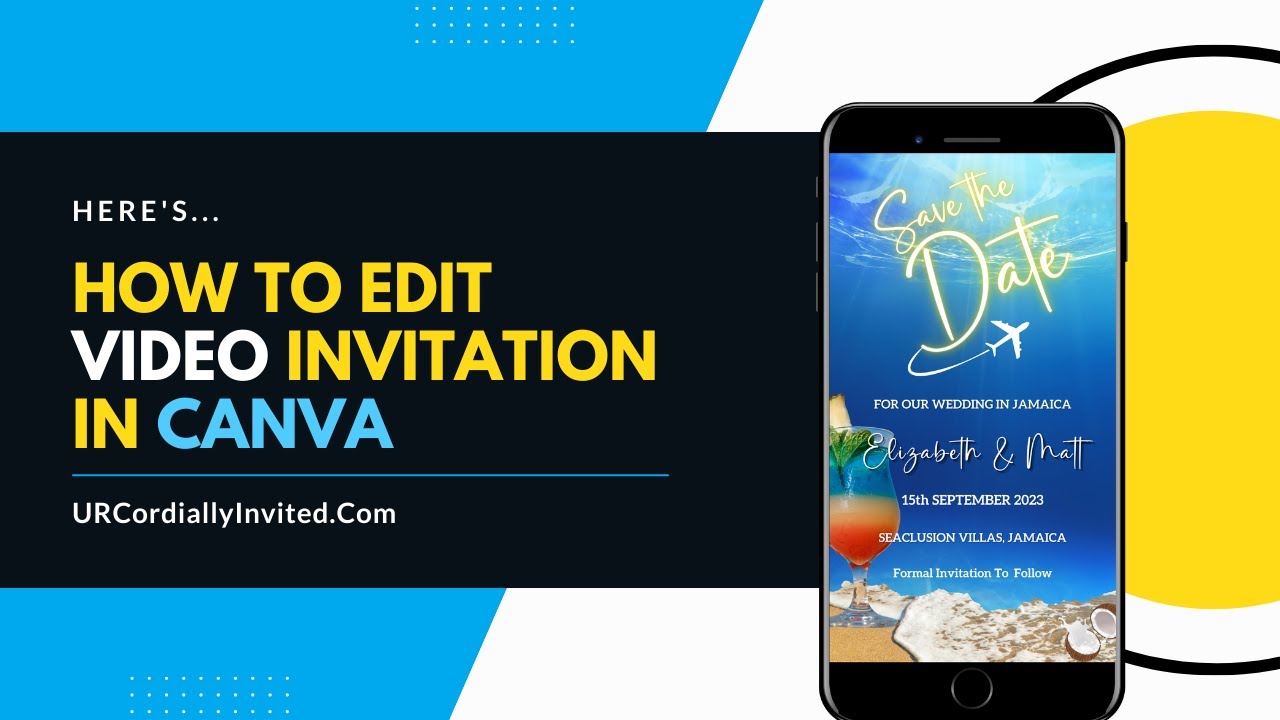 How To Edit Any VIDEO Invitation In Canva by URCordiallyInvited - YouTube