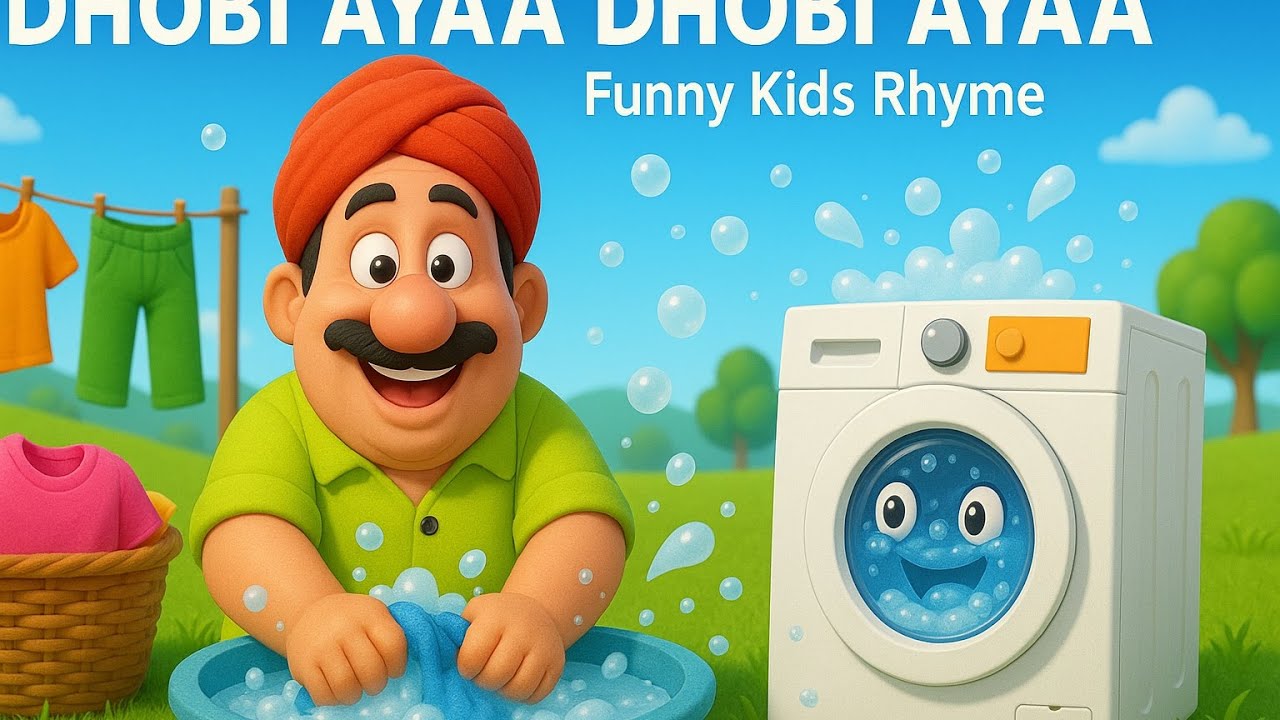 Dhobi Ayaa Dhobi Ayaa | Funny Kids Rhyme | 3D Animation | Washing ...