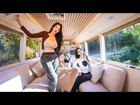 🚎5-STERNE HOTEL-CAMPING IN EINEM LUXURIÖSEN BUS-WOHNWAGEN MIT EINEM SCHÖNEN GAST