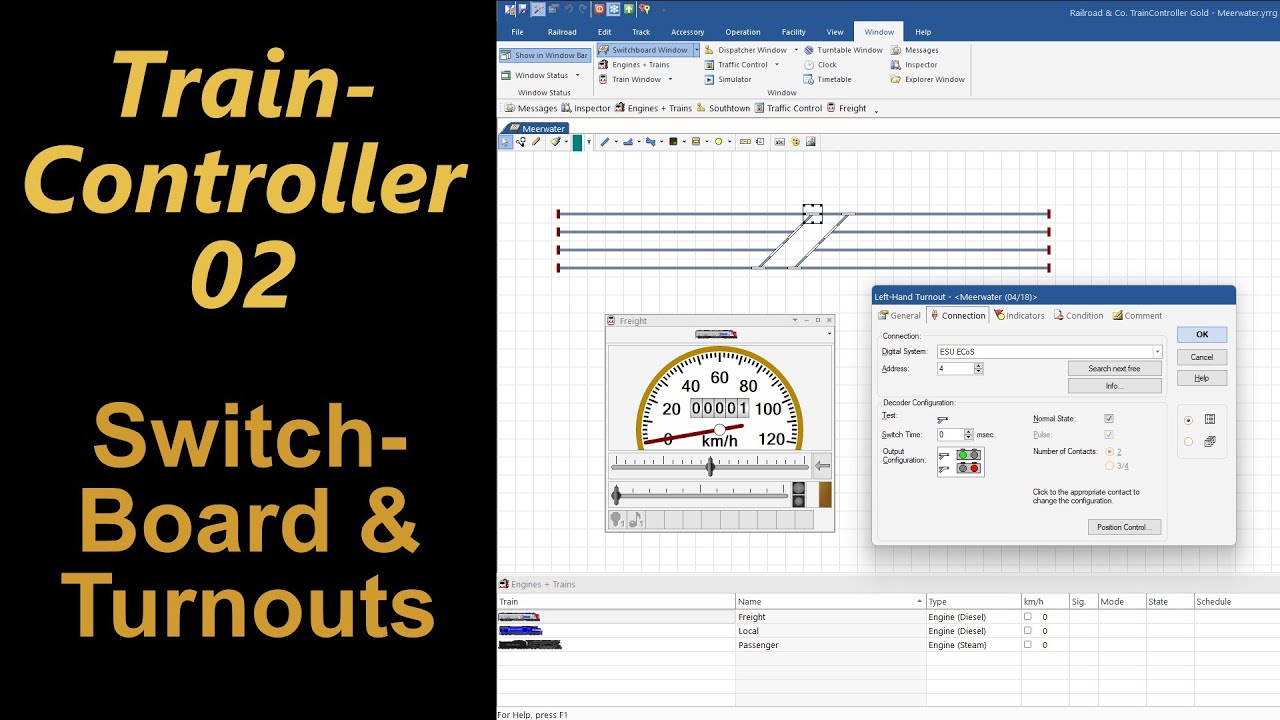 Traincontroller 10 Gold 02 Switchboard with Turnouts - YouTube