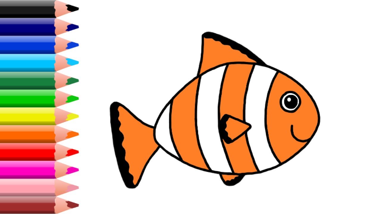 Drawing Disney Kids Cartoons - Nemo from "Finding Nemo" - YouTube