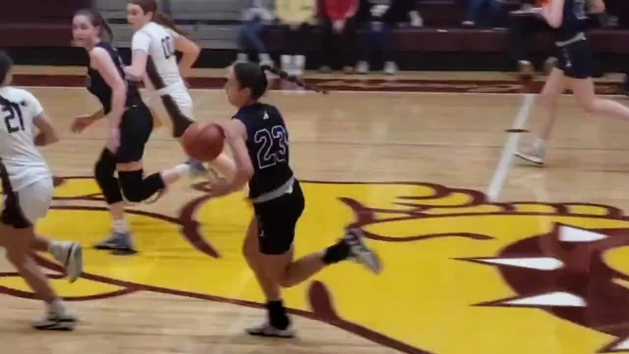 Northern's Anna Lehman drives for a three-point play in Mid-Penn girls ...