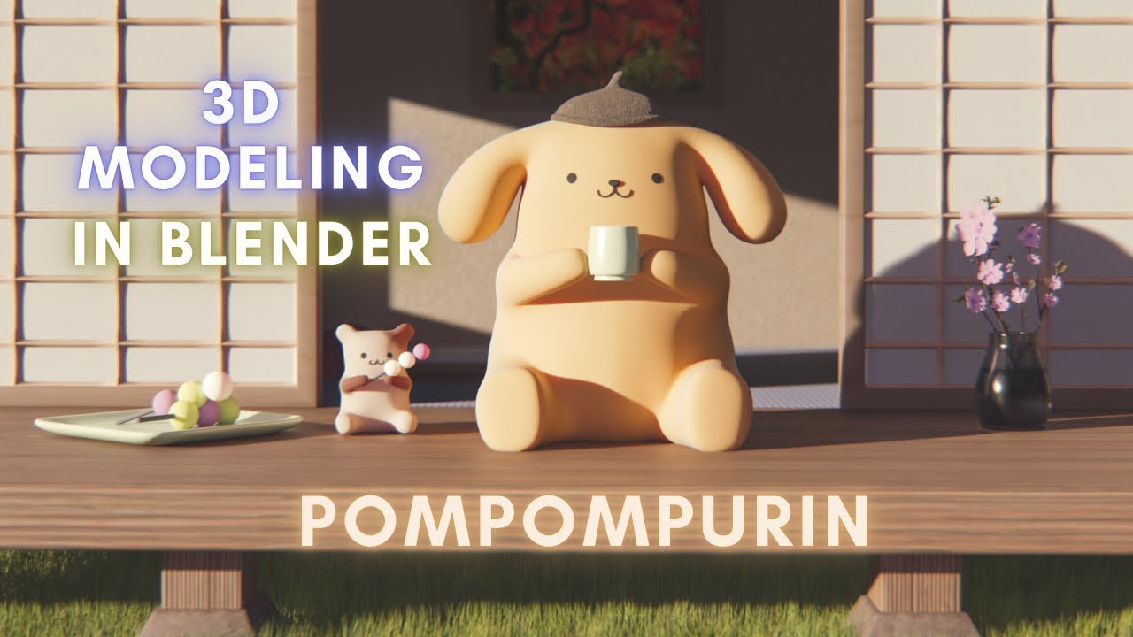 Make cute Pompompurin 3d model - tutorial Blender [Sanrio series] - YouTube