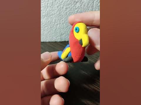Пластилиновый попугай. Попугай из пластилина. 🦜👍😀 #shorts #пластилин # ...
