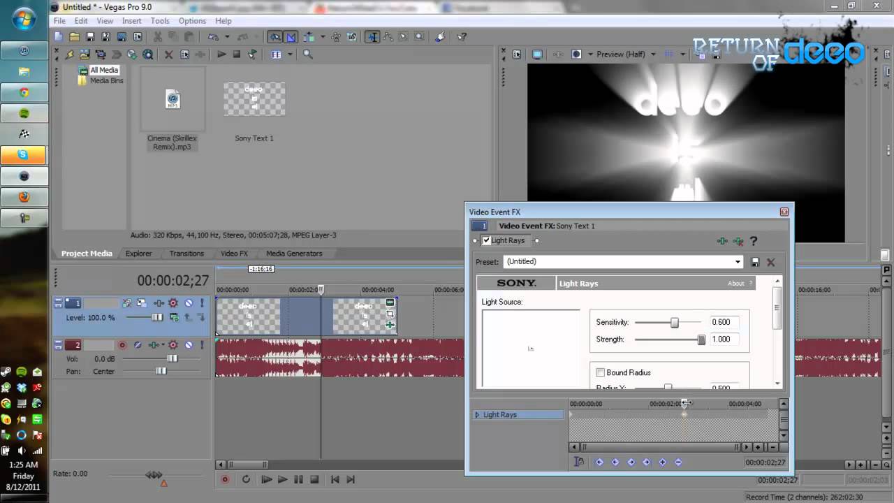 DeeO Teaches You Sony Vegas! | Reverse Clips | Slow Mo/Fast Forward | Light Rays | Masking - YouTube