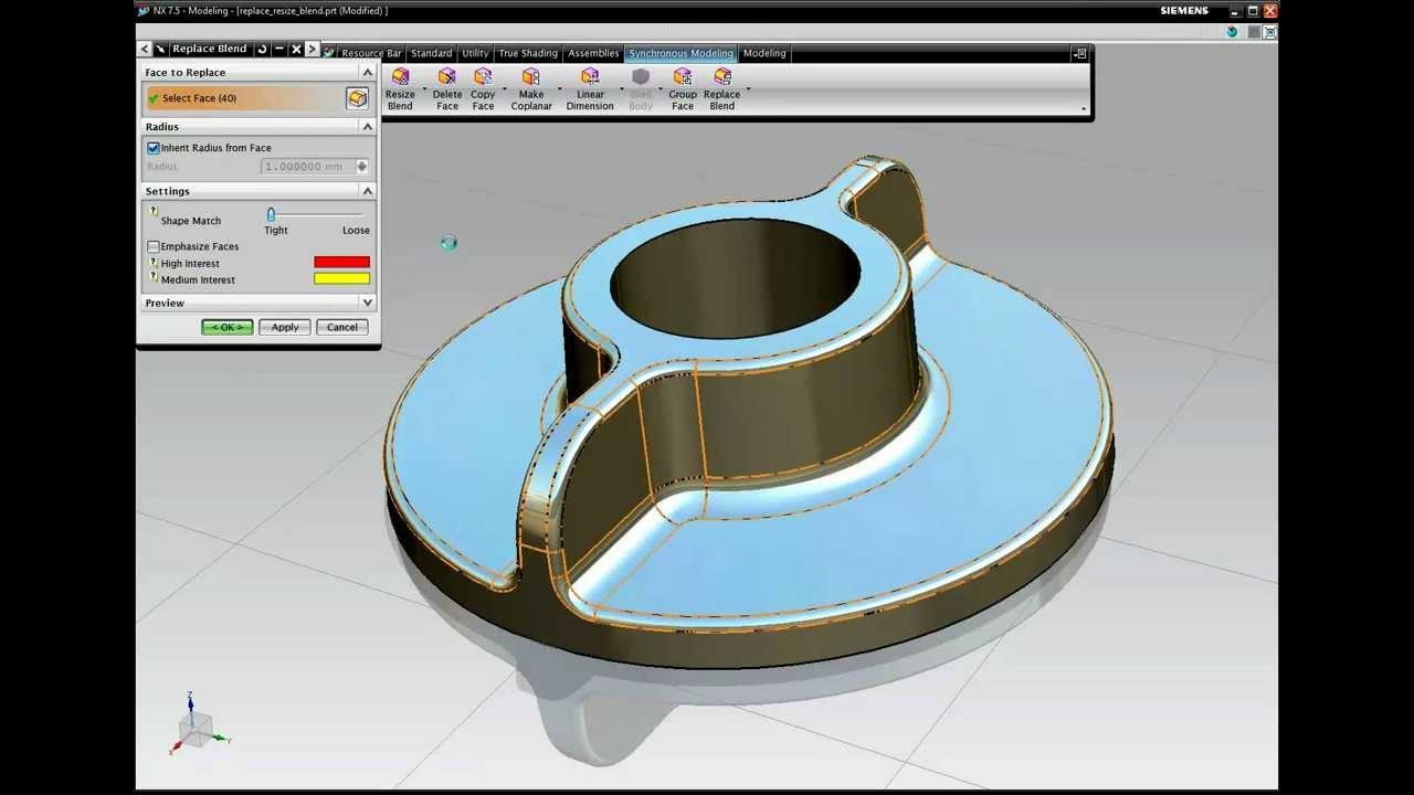 NX: Synchronous Modeling - Replacing & Resizing Blend Faces - YouTube
