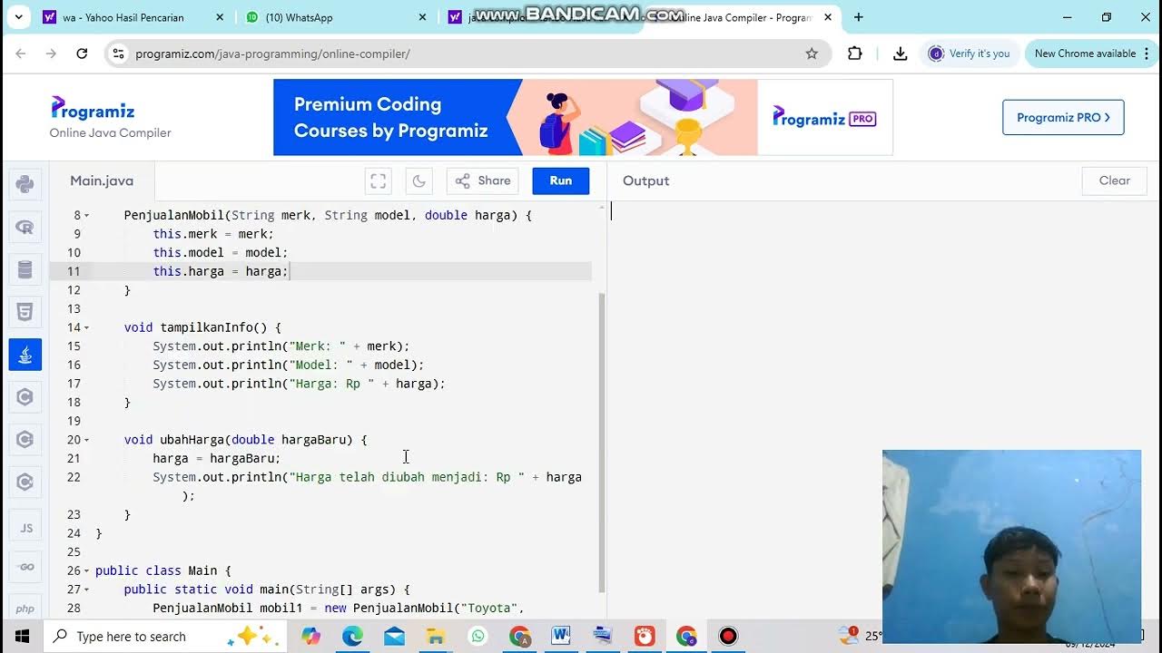 tugas oop membuat konsep dasar oop dengan menggunakan object dan class - YouTube