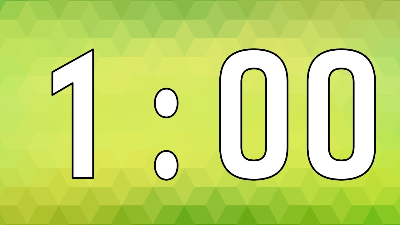 1 Minute Countdown Timer | Green Geometric Background | No Sound - YouTube