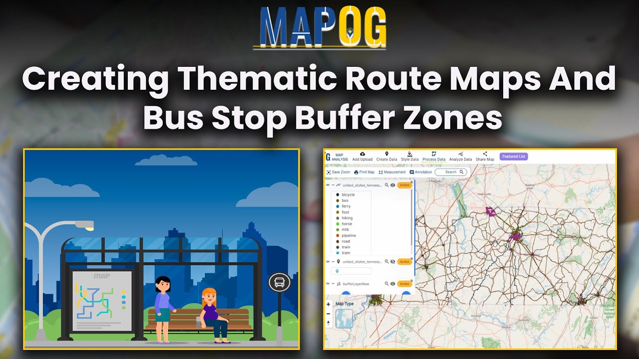 Creating Thematic Route Maps and Bus Stop Buffer Zones | Transforming ...