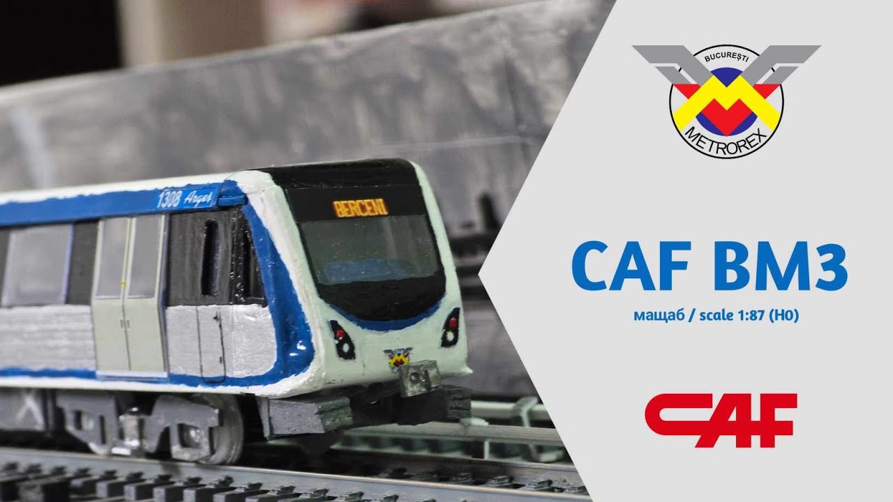 Bucharest metro model CAF BM3 1:87 scale - YouTube