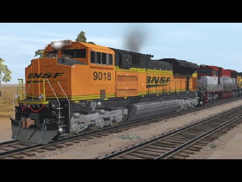 Trainz 3 BNSF #9018 pass by with Black Tank cars - YouTube