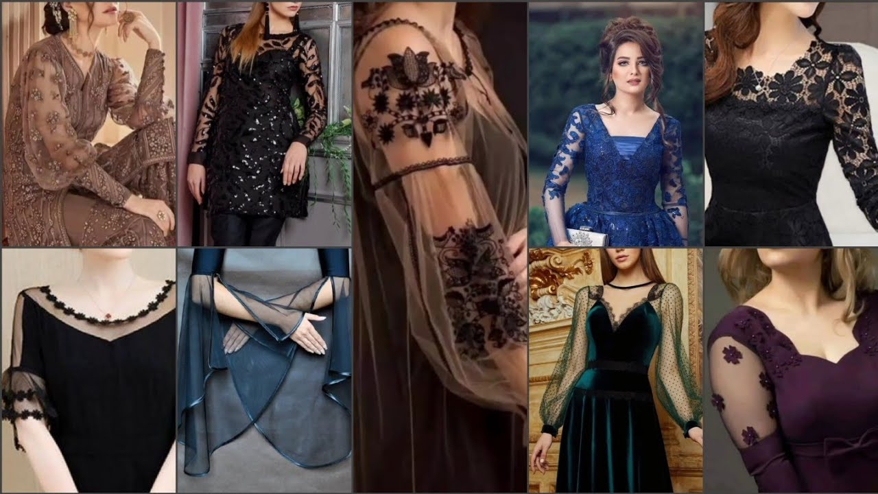 Net Sleeves Designs For Kurti || Different Types Of Net Sleeves Design ...