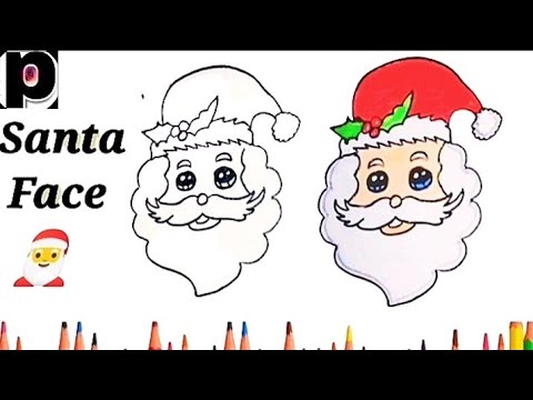 How do you draw an easy Santa face step by step 2022 ? - YouTube